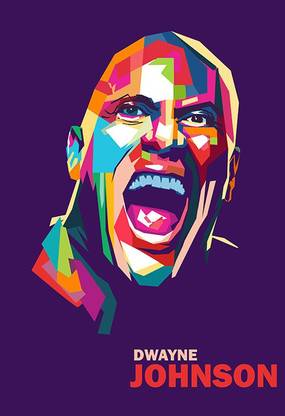 Dwayne Johnson Pop Art Poster For Room & Office (13 Inch X 19 Inch ...