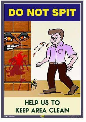 Mr. SAFE Do Not Spit Help Us To Keep Area Clean In PVC Sticker A3 (12 ...