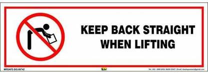 Mr. SAFE Keep Back Straight When Lifting In Hard Plastic Lamination (12 ...