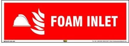 Mr. SAFE Foam Inlet In PVC Sticker (15 Inch X 6 Inch) Emergency Sign ...