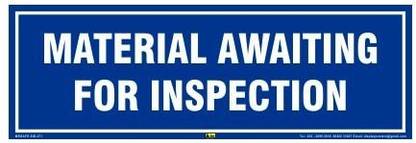 Mr. SAFE Material Awaiting for Inspection In PVC Sticker (12 Inch X 4 ...