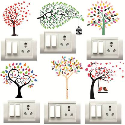 Decor Villa 25 cm TREE DESIGN Switch Board Removable Sticker Price in ...