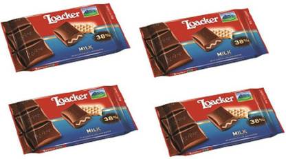 LOACKER Milk Chocolate And Wafer Bar 80g (Pack of 4) Bars Price in ...