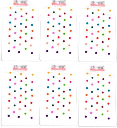 deeva Tiny Small Multi color bindis for girls women forehead Multicolor ...