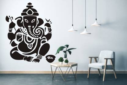 Suman Wall Sticker 59 cm Ganesh ji wall sticker Self Adhesive Sticker ...