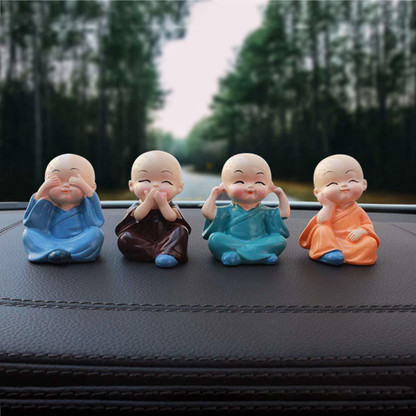 Figurines Baby Monk Cute Showpiece Set for Car Dashboard and Table ...