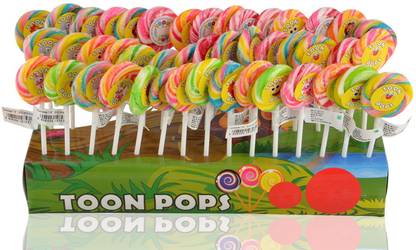 TOON POPS Cartoon Lollipops Assorted Fruit Flavour Candy Swirl ...