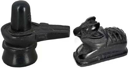 Shiv Black Marble Stone Shivling Nandi for Pooja, Nandi Pindi Marble ...