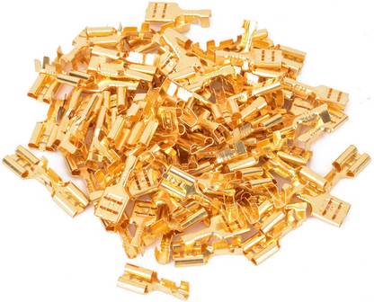 Divinext 1000pcs 6 mm Electrical Wire Cable Golden Thimble Lugs Crimp ...