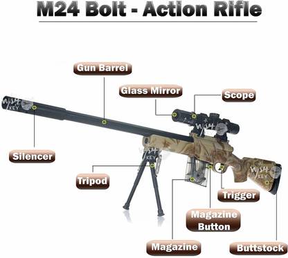 Toysee Unique Theme Gun Toys Set with M24 Model Gun, Scope,1000+ Water ...