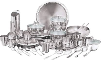 VINOD Pack of 63 Stainless Steel Dinner Set Price in India - Buy VINOD ...