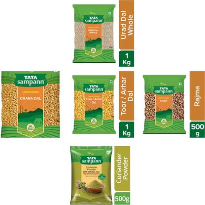 TATA Sampann Pulses & Coriander Powder Combo (Urad Whole 1kg , Toor ...
