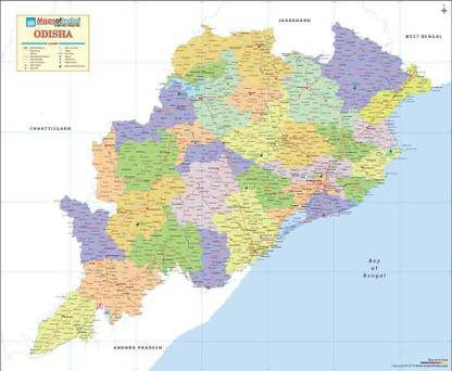 Odisha Detailed Map Fine Art Print - Maps posters in India - Buy art ...