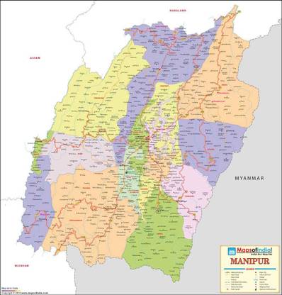 Manipur Detailed Political Map Fine Art Print - Maps posters in India ...