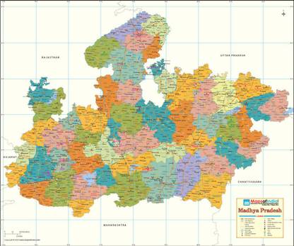 Madhya Pradesh Detailed Political Map Fine Art Print - Maps posters in ...
