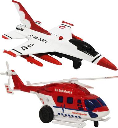 Wishmaster Small Size Pack of 2 Pull Back & go F - 16 Air Ambulance ...