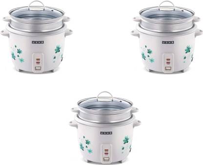 USHA Multi 3718 Pack of 3 Electric Rice Cooker with Steaming Feature ...