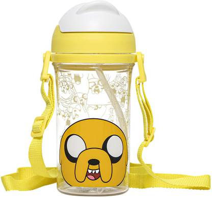 MINISO Adventure Time- Water Bottle with Straw 400ml-(Yellow) 400 ml ...