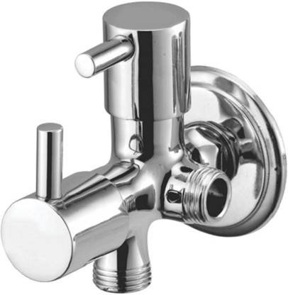 Shyam Glass 2 in 1 Brass Chrome Plated/Two Way Angle /Angle Tap/Angle ...