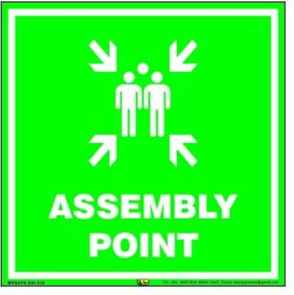 Mr. SAFE Assembly Point In Hard Plastic Lamination (8 Inch X 8 Inch ...