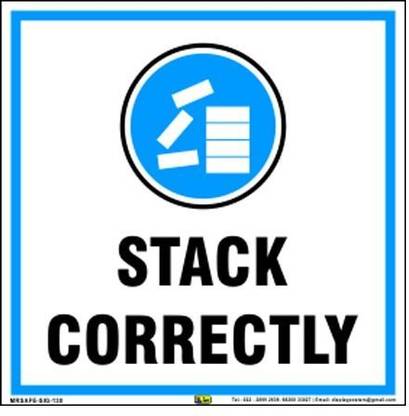 Mr. SAFE Stack Correctly In PVC Sticker (8 Inch X 8 Inch) Emergency ...