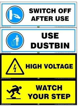 Mr. SAFE Office In PVC Sticker (Pack of 4) 15 Inch X 6 Inch Emergency ...