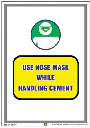 Mr. SAFE Use Nose Mask While Handling Cement In PVC Sticker A5 (6 Inch ...