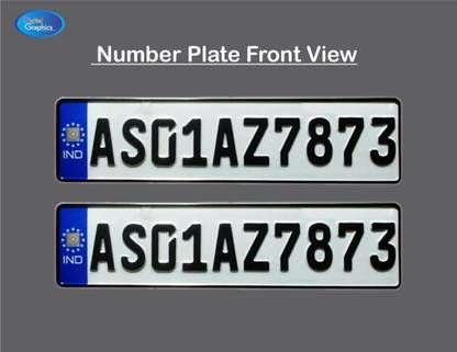 Digital Graphics Aluminium Embossed Blue IND Car Number Plate Price in ...