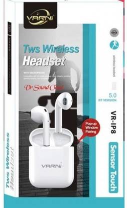Varni VR-IP8 WHITE BLUETOOTH EARBUDS PACK OF 1 Bluetooth Headset Price ...