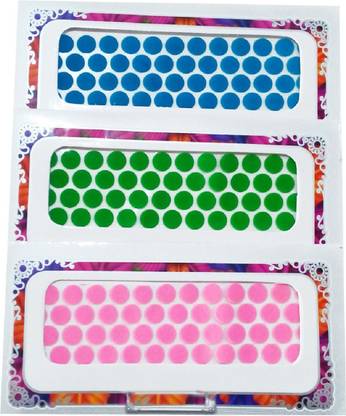 variety-store Blue Green Pink velvet bindis women kumkum bindi 8mm size ...