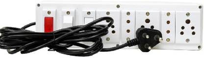 HI-PLASST Power strip with indicator and fuse,1anchor 5amp switch,2 ...