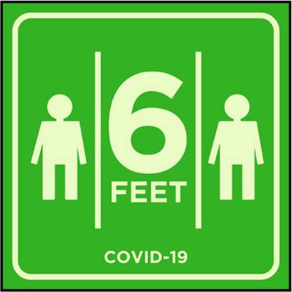 999Store 6 feet distance sign board Emergency Sign Price in India - Buy ...