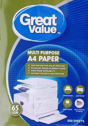 Flipkart.com | Great Value unruled unruled A4 65 gsm A4 paper - A4 paper