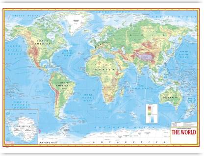 WORLD MAP / LATEST POLITICAL MAP OF WORLD ( SIZE 28 x 40 INCH ) Paper ...