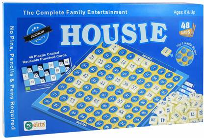 Veer Enterprises Ekta Housie Family Board Game with 48 Reusable Cards ...