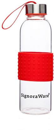 Signoraware Star red Glass Bottle With Silicon Sleeve 750ml 750 ml ...