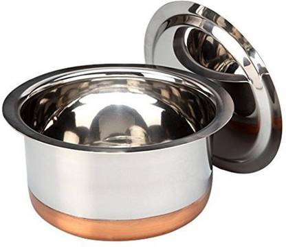 KhatuMart Stainless Steel Copper Base Patila with Lid Pot 4 cm diameter ...