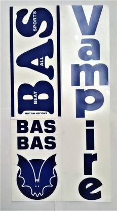BAS MSP B A S Vampire Vintage METALLIC Cricket Bat Sticker // Self ...