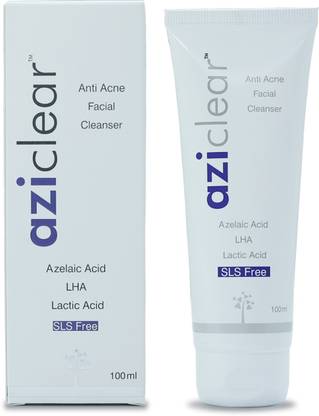 aziclear Anti-Acne Facial Cleanser with Azelaic Acid, LHA, and Lactic ...