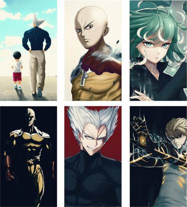 combo of 6 anime wall poster one punch anime poster Paper Print ...