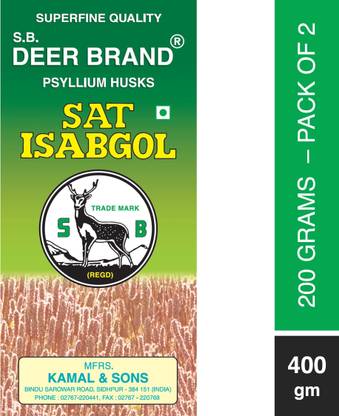 DEER BRAND Sat Isabgol - Pure Psyllium Husk 200GM (Pack of 2) Price in ...