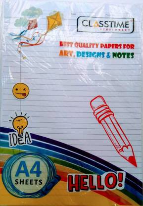 Flipkart.com | Classtime XX1 RULED A4 100 gsm Project Paper - Project Paper
