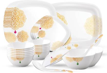 MILTON Pack of 31 Melamin Square Round Melamine Dinner Set Price in ...