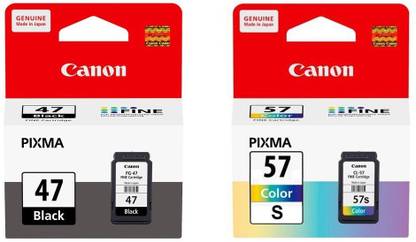 Canon PG-47 AND CL-57S Black + Tri Color Combo Pack Ink Cartridge ...