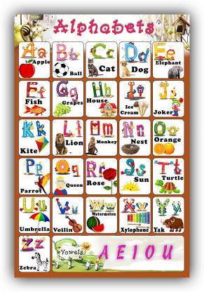 Xpression Decor ABCD Alphabet Charts Wall Poster for school and home ...