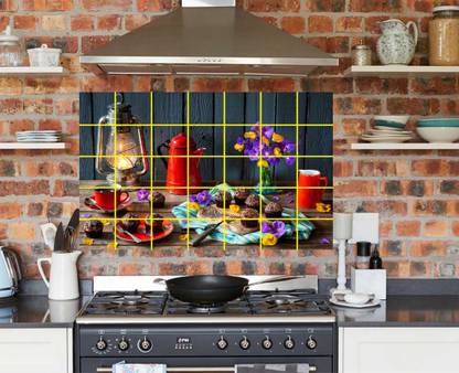 Shree Creation Décor 80 cm Waterproof Kitchen Wallpaper/poster for ...