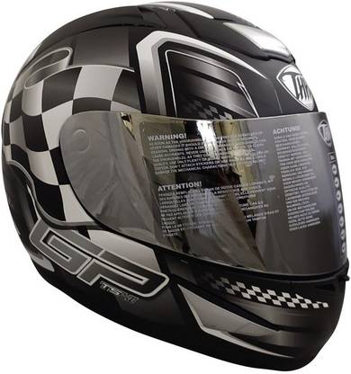 THH HELMETS TS-41 Race Full Face Single Shield Helmet (Black/Silver ...