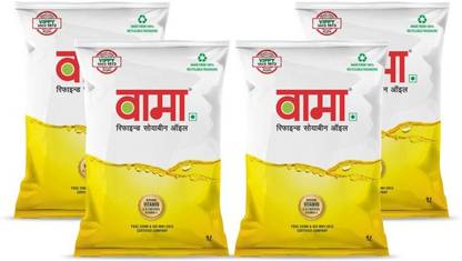 VAMA Refined Soyabean Oil {Pack of 4 x 1L} Soyabean Oil Pouch Price in ...