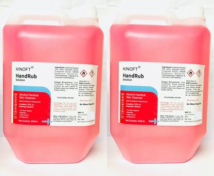 KINOFT ALCOHOL HANDRUB SOLUTION 70 % IP ALCOHOL 5L PACK 2 Hand Rub Can ...