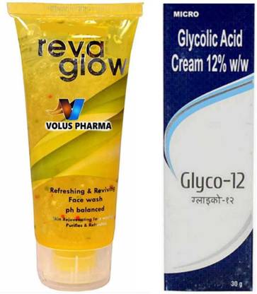Volus Revaglow face wash 3 + 3 Glyco 12% cream + free 3 Rozaderm cream ...